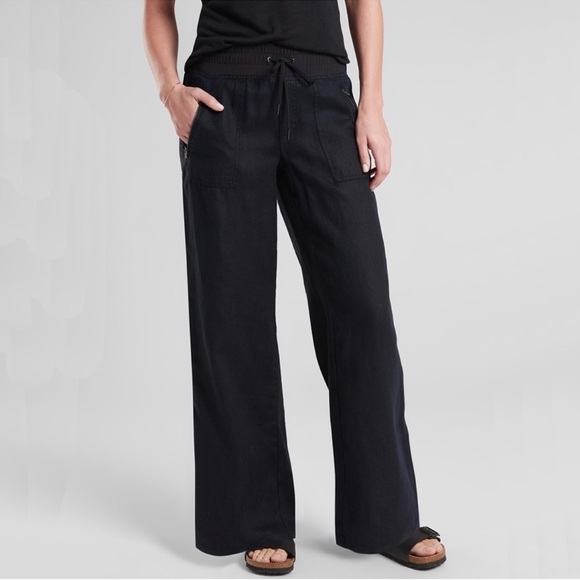 Athleta Cabo Linen Wide Leg Pant